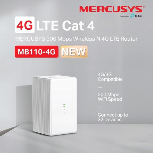 Promo Mercusys MB110-4G N300 4G LTE Modem Wireless Router - Kota Medan ...