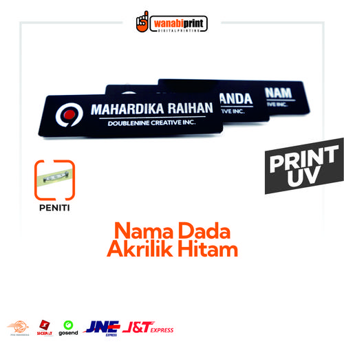 Jual Cetak Nama Dada Akrilik Acrylic Print UV Papan Nama PNS Magnet ...