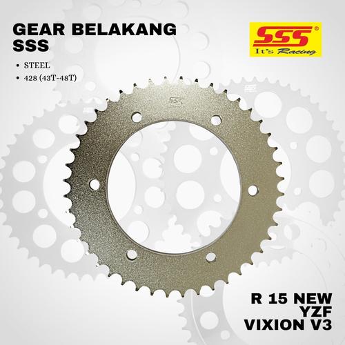 Jual Gear gir R15 v3 new R25 ninja 250 yzf sss 428 41 - 50 STEEL SILVER ...