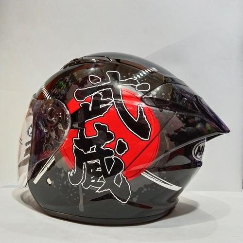 Jual HELM NHK R1 MAX BUSHIDO #1 BLACK RED HELM HALF FACE - Kota ...
