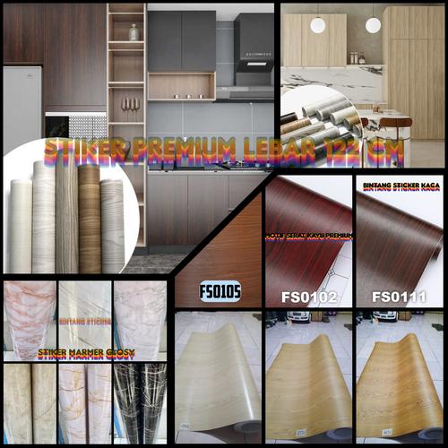 Jual wallpaper stiker Serat kayu dan Marmer Glosy Premium Lebar 122 cm - Fs016 - Kota Bekasi ...