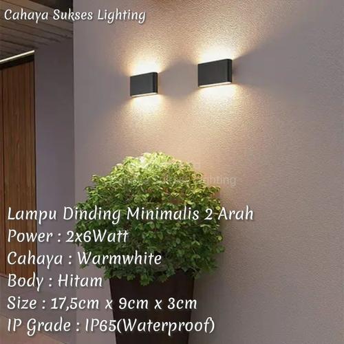 Jual Lampu Dinding Minimalis Outdoor 2Arah 2x6Watt LED Anti Air ...