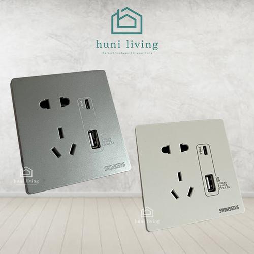 Jual Colokan Dinding 2 USB Stop Kontak Power Socket USB Fast Charging ...