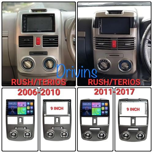Jual FRAME HEAD UNIT DOUBLE DIN ANDROID RUSH / TERIOS 9" INCH 2006-2017 ...