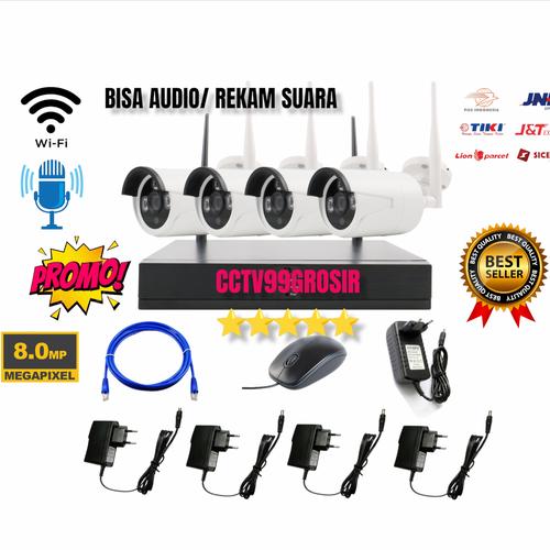 Jual NVR KIT 4CH Wireless Paket IP Camera CCTV Tanpa Kabel 4 Channel 8MP HD - Jakarta Pusat ...