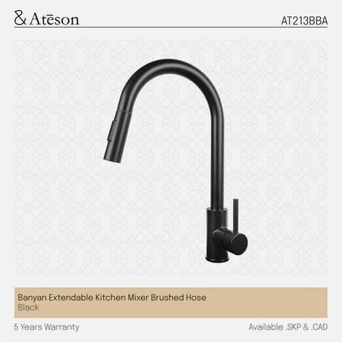 Promo ATESON AT213BBA Keran Mixer Sink Tarik Extendable Hitam - Kota ...