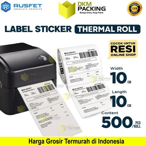 Jual Thermal Label Sticker Paper Roll Resi Barcode Online Shop RUSFET ...