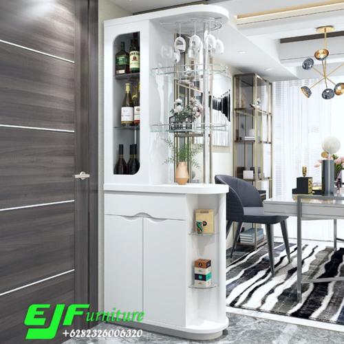Jual Bufet partisi penyekat ruangan minimalis Modern warna putih mewah ...
