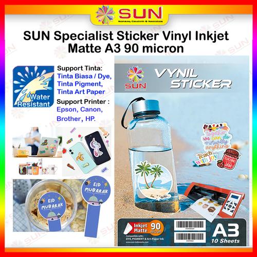 Jual Kertas Stiker SUN Specialist Sticker Vinyl Inkjet Matte A3 - Vinyl Matte A3, Surabaya ...