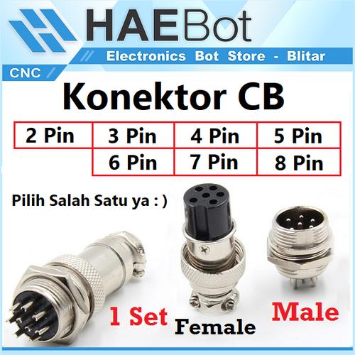 Promo [EBS] Jack Konektor CB 2 3 4 5 6 7 8 Pin Male Female GX16 16mm ...