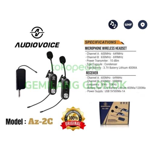Jual Mic Wireless AudioVoice AZ 2C / AZ2C Original Double Mic Clip On ...