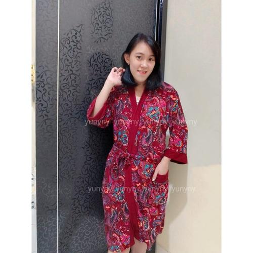 Jual Kimono Handuk Mandi Wanita Dewasa Motif Batik - Biru, Dewasa ...