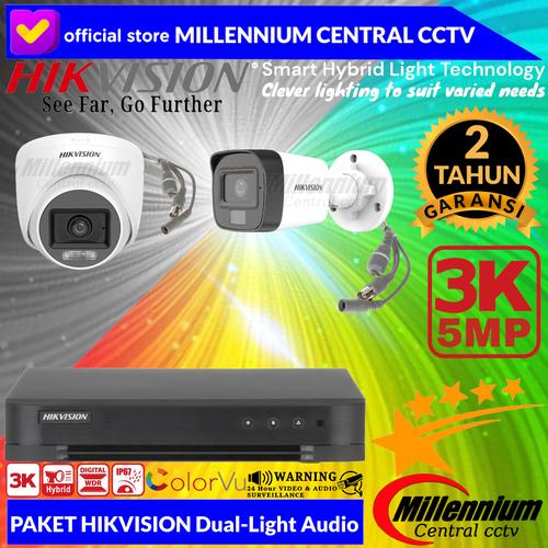 Promo PAKET KAMERA CCTV HIKVISION 2 CHANNEL 5MP LENGKAP TINGGAL PASANG - MFI4TB+4CH HUHI Cicil 0 ...