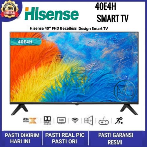 Promo Hisense 40 inch Vidaa Smart TV-Bezelles design-Dual Band Wifi - 40E4H - TANPA BUBBLE Cicil ...
