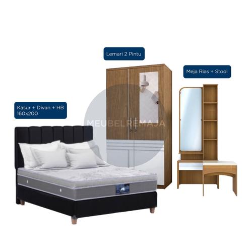 Jual Paket Kamar Tidur 4 (Full-set Springbed 160x200 + Lemari + Meja ...