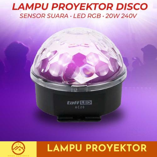 Jual Lampu Proyektor Disco Putar LED RGB Bola Kristal Sensor Suara 20 ...