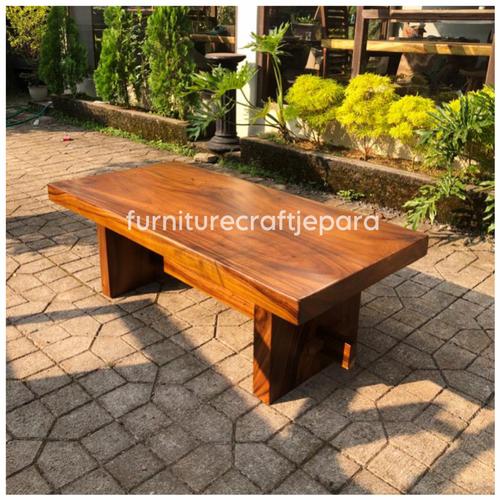 Jual MEJA TAMU MINIMALIS KAYU SOLID TREMBESI 145 x 70 x 50 cm - Kab ...