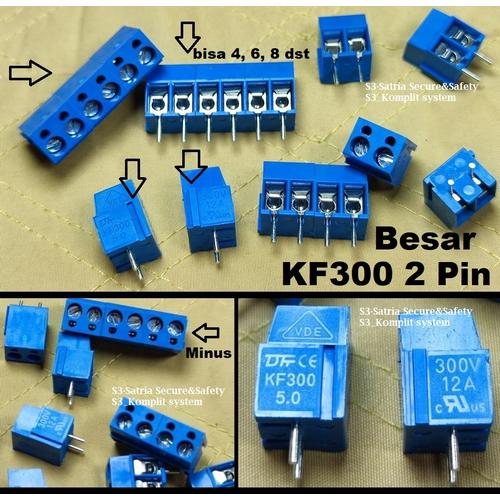 Jual KF300 Besar 2 Pin 2P Terminal Blok 2pin PCB bisa 4 6 8 pin 5.0 KF ...