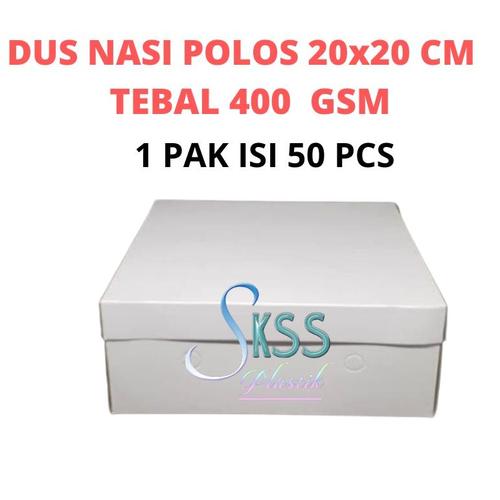 Jual Dus Nasi Kotak Polos 20x20 I Kotak Nasi Makanan 20 x 20 Tebal 400 ...