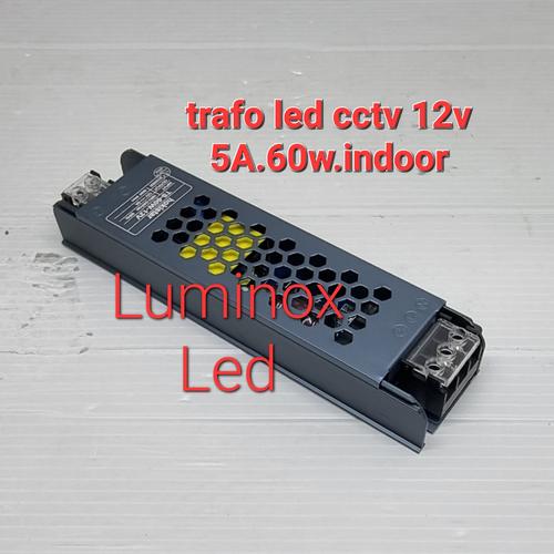 Jual trafo led slim 5a 12v 60w power supply cctv dan led 5ampere 12volt ...