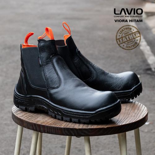 Jual Sepatu Safety Boots Pria Kulit Asli Lavio Viora Ujung Besi Best ...