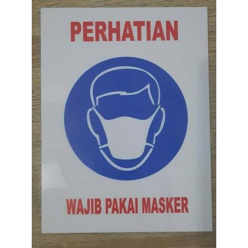 Jual Sign Label Akrilik Wajib Pakai Masker , Sign Board Acrylic ...