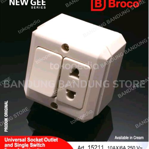 Jual BROCO 15211 10A ENGKEL STOP OB SOCKET OUTLET KOMBINNED SWITCH OB ...