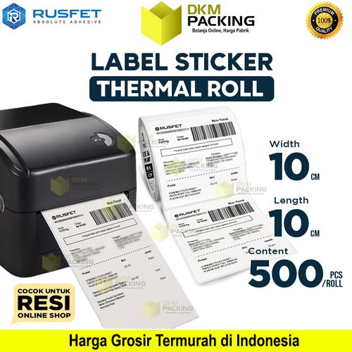 Jual Label Thermal Sticker Paper Roll Barcode Resi Online Shop RUSFET ...