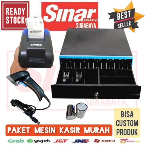 Jual MESIN KASIR LENGKAP PRINTER 58mm PLUS LACI KASIR DAN BARCODE ...