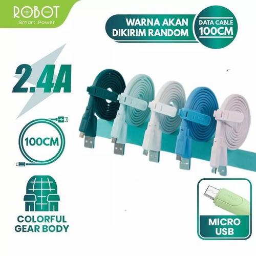 Jual ROBOT Kabel Data RT-AM100 Data Cable Micro USB 2.4A 100CM Colorful ...