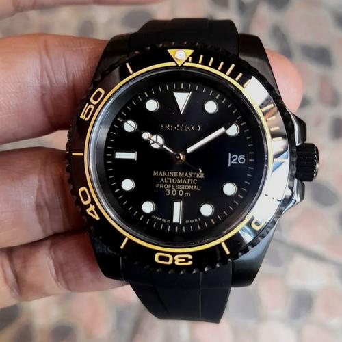 Jual seiko MOD black dial NH35 MOVEMENT seikolex black pvd skx srpd ...