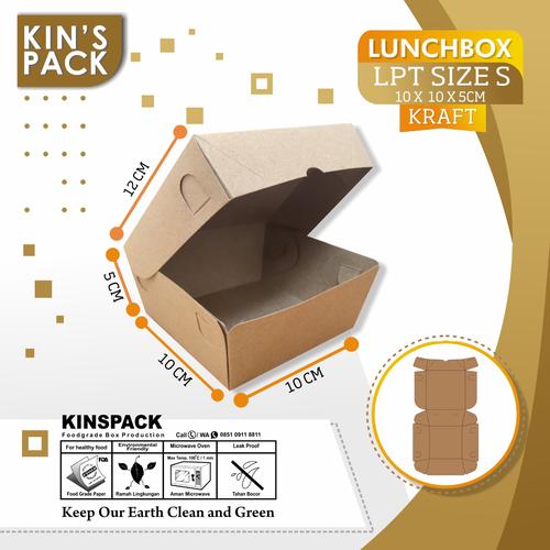 Jual Paper Lunch Box Kraft / Craft S Laminasi PE Model Lipatan / Selip ...