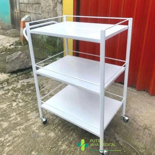 Jual troli instrumen 3 rak besi / meja instrumen / trolley instrumen ...