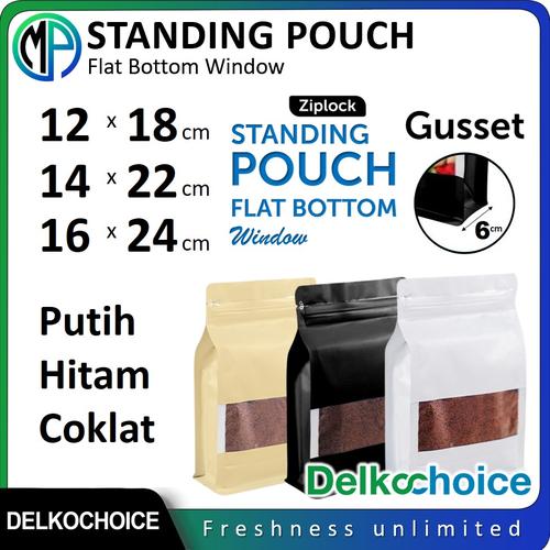 Jual Standing Pouch Flat Bottom Window | Kemasan Makanan Snack / Bubuk ...