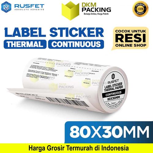 Jual Sticker Label Thermal Paper CONTINUOUS ROLL Barcode Resi RUSFET ...