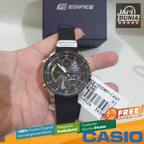 Promo JAM TANGAN PRIA CASIO EDIFICE ORIGINAL SOLAR BLUETOOTH ANALOG DIGITAL HITAM RUBBER ECB ...