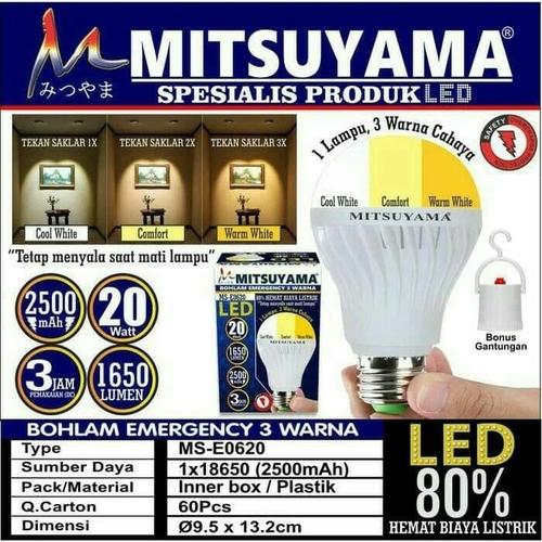 Jual LAMPU BOHLAM EMERGENCY 3 WARNA 20 WATT MITSUYAMA MS-E0620 - Kota Banjarmasin ...