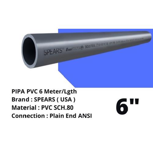 Jual PIPA PVC SCH.80 - SPEARS - 6 METER PLAIN END ANSI - SIZE 6 INCHI ...