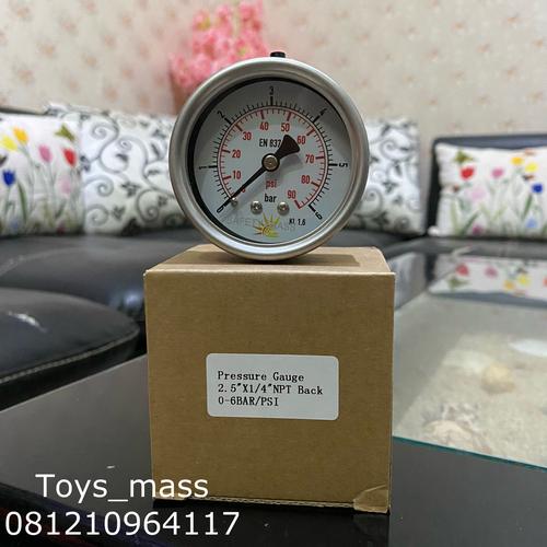 Jual PRESSURE GAUGE 2,5" X 1/4" 6 BAR SS BACK BRAS SUN INSTRUMENT ...