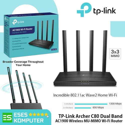 Promo Router TP-Link Archer C80 AC1900 Wireless 3x3 MU-MIMO Wi-Fi ...