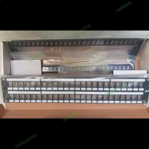 Jual patch panel 48 port LS cat 6 lengkap modular jack cat 6 original ...