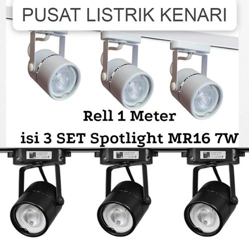 Jual Lampu Rell Spot LED Sorot 1 Set 3 Lampu Rel 1M Track Light ...