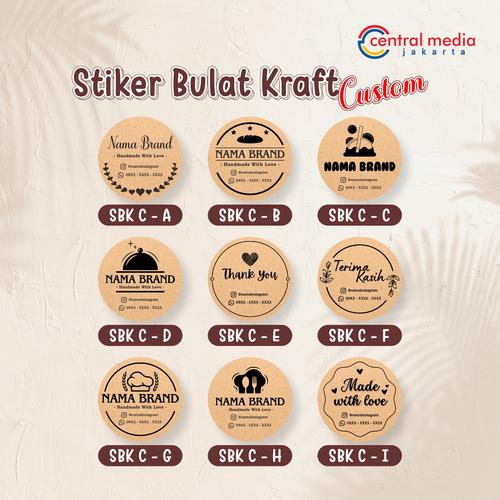 Jual Cetak Sticker Bulat Kraft Custom Nama Brand Label Produk Online ...