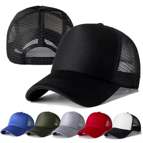 Jual Topi Trucker Jaring Hat Cap Distro hitam POLOS custom sablon ...