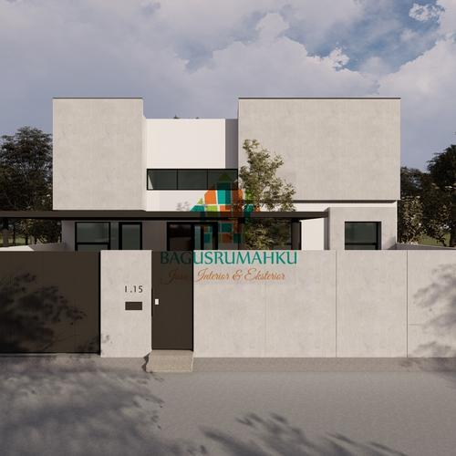 Jual Desain Tampak Fasad Rumah 2 Lntai Modern I Minimalist Fasad ...