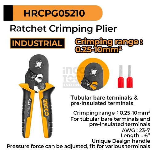 Jual Ratchet Crimping Plier 6" INGCO HRCPG05210 - Tang Press Skun ...