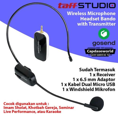 Jual TaffStudio Wireless Microphone Headset Bando with Transmitter ...
