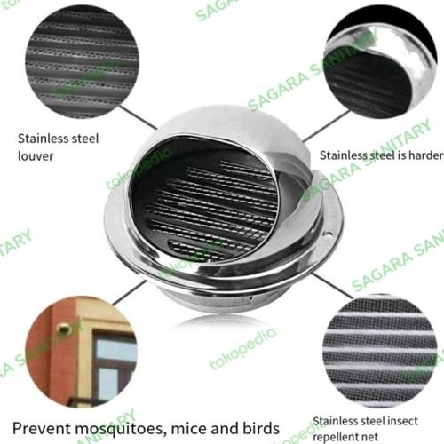 Jual 6 inch fan grill inline duct booster exhaust blower air vent cap ...