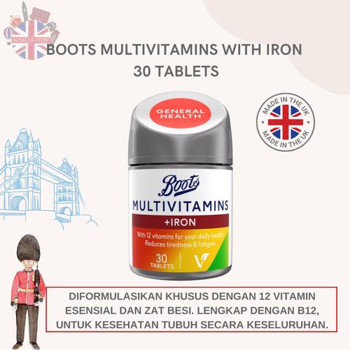 Promo Boots Multivitamins with Iron [100% Made in UK] - Multivitamins ...