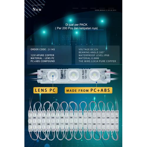 Jual Lampu LED Modul SAMSUNG 3 Mata 2835 1.5 Watt DC 12 volt Module ...